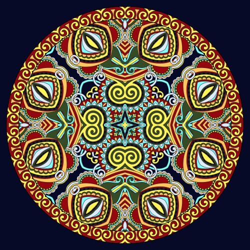 Decorative design of circle dish template Vector Image