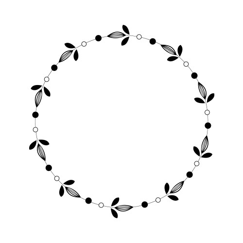 Hand drawn floral wreath clip art round frame wit Vector Image