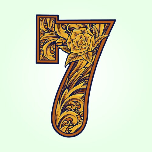 Number 7 Logo Number 7 Colorful Logo Design Template | Premium Vector
