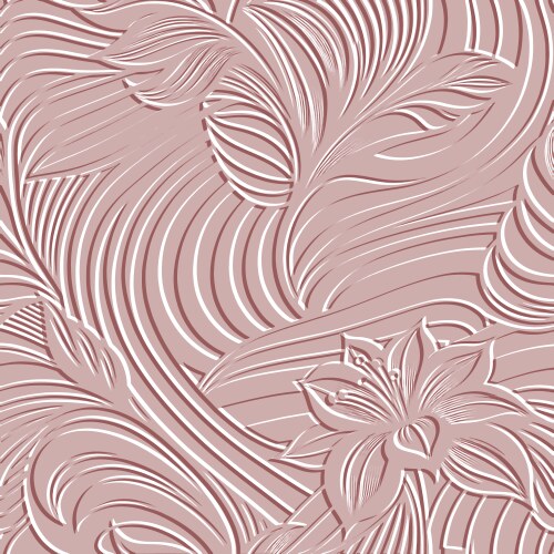 Textured embroidery style emboss floral 3d Vector Image