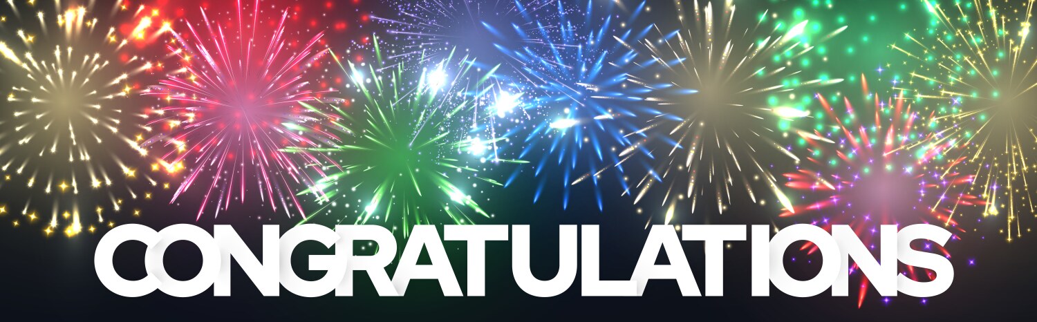 Congrats congratulations banner with glitter Vector Image