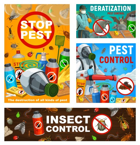 Mosquito and pest control banner Royalty Free Vector Image
