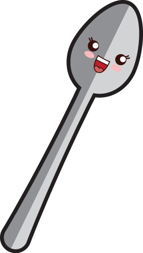 Kawaii cute happy spoon tool Royalty Free Vector Image