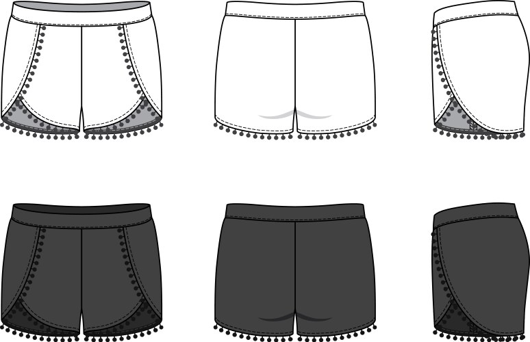 Pants Fashion Flat Technical Drawing Vector Images (over 1,700)