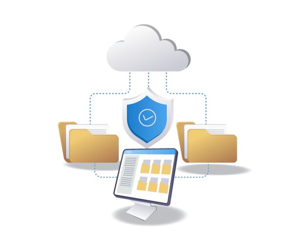 Database control in hand infographic flat Vector Image