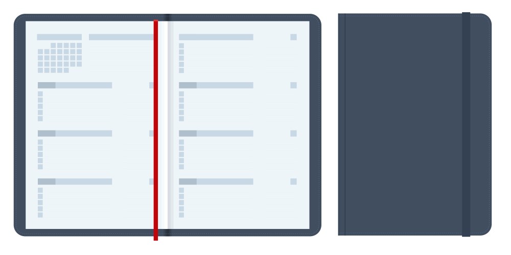 Planner pages notebook agenda diary vertical Vector Image