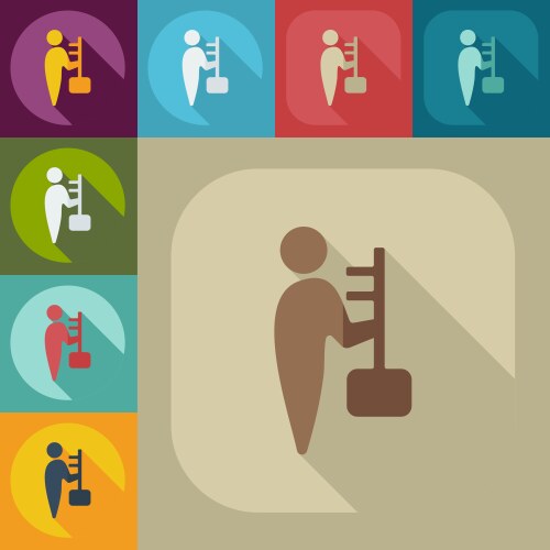 Flat icon people and a business key topic Vector Image