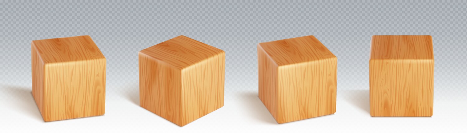 3d cubes in different perspective angles Vector Image
