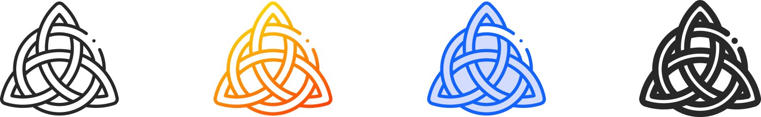 Celtic iconthin linear gradient blue stroke Vector Image