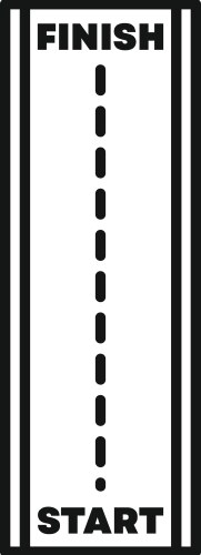 Winding road leading to a finish line with flag Vector Image