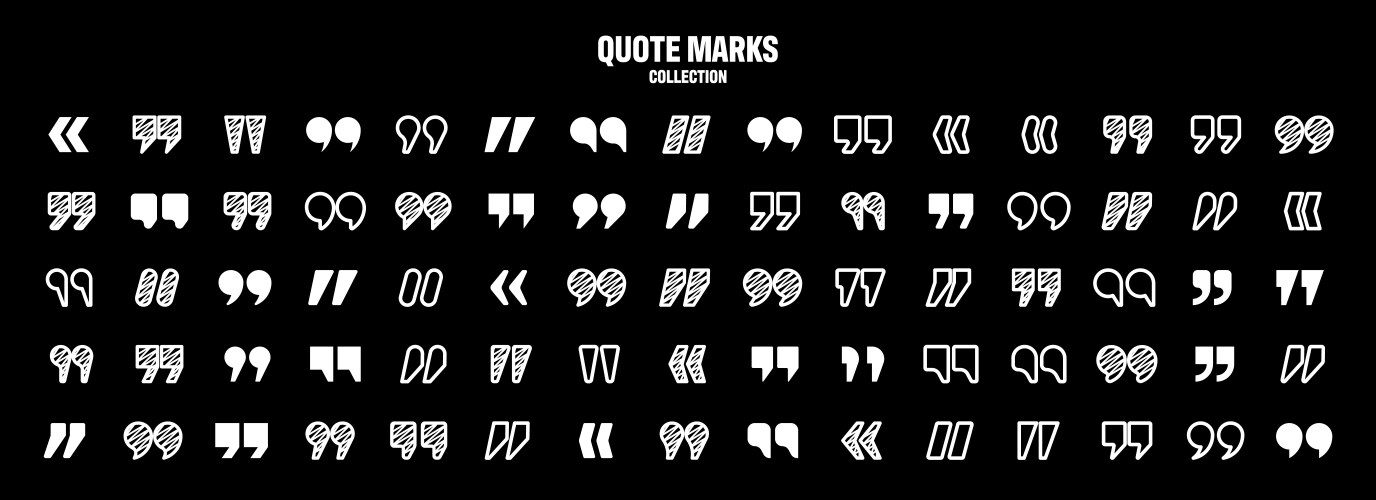 Hatched text quotation marks hand drawn quotes Vector Image