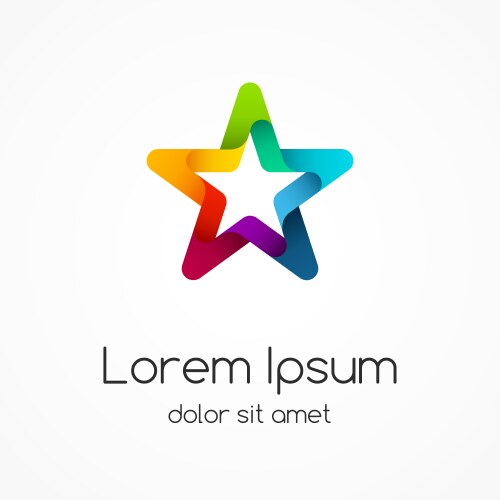 Logo with cartoon star Royalty Free Vector Image