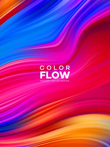 Modern colorful flow poster wave liquid shape Vector Image