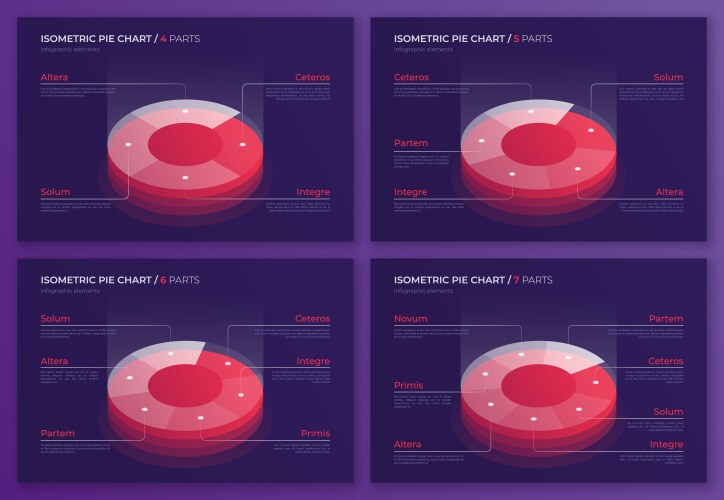 Pie chart infographic template 4 options Vector Image