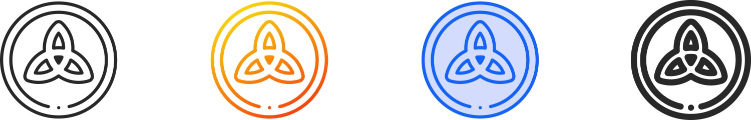 Cuneiform iconthin linear gradient blue stroke Vector Image