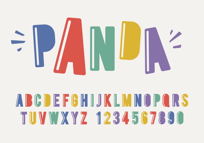 Kids style playful font Royalty Free Vector Image