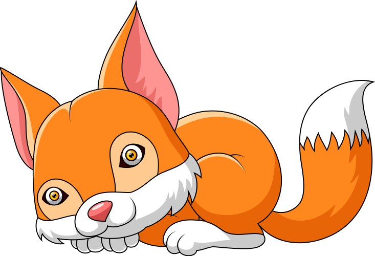 Cartoon funny fox sitting isolated Royalty Free Vector Image