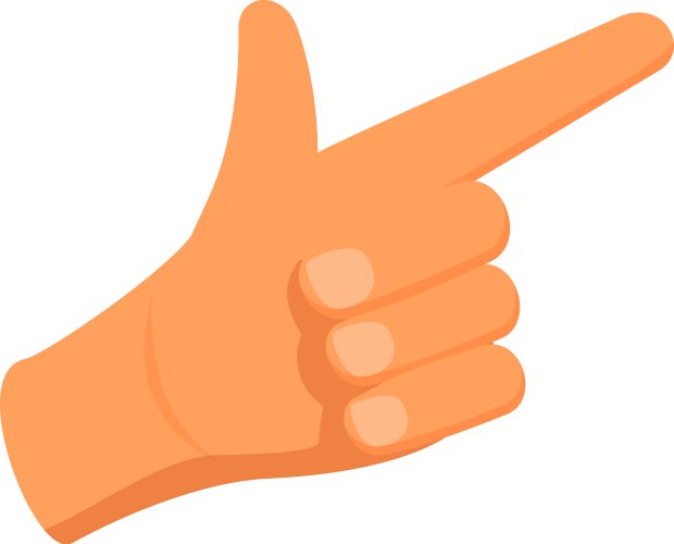 Cartoon hand pointing right with index finger Vector Image