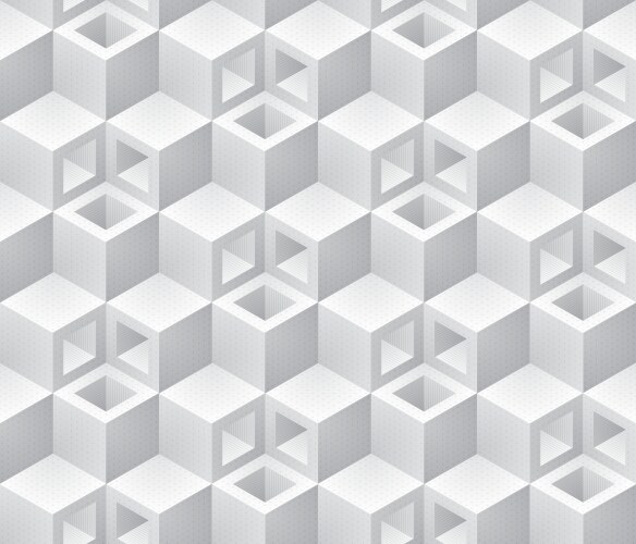 White blue cubes isometric seamless pattern Vector Image