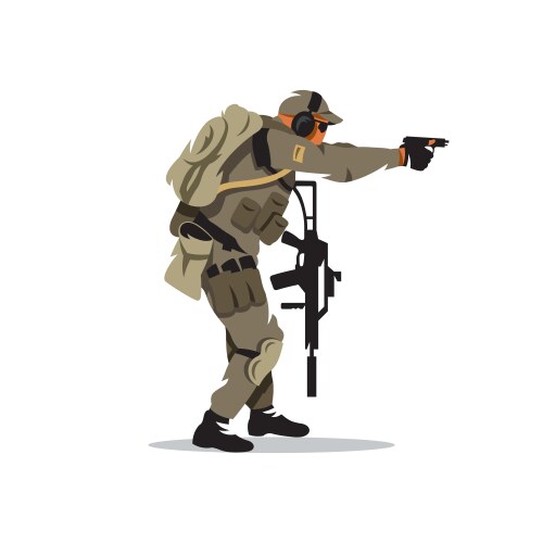 Tactical shooting cartoon Royalty Free Vector Image