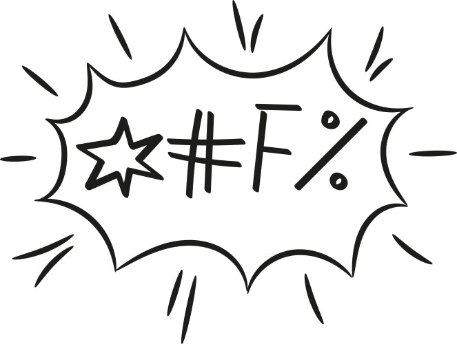 Swear expletive words angry rude Royalty Free Vector Image