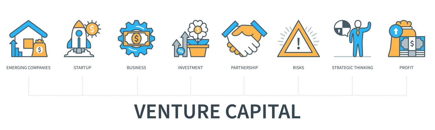 Venture capital funding icons Royalty Free Vector Image