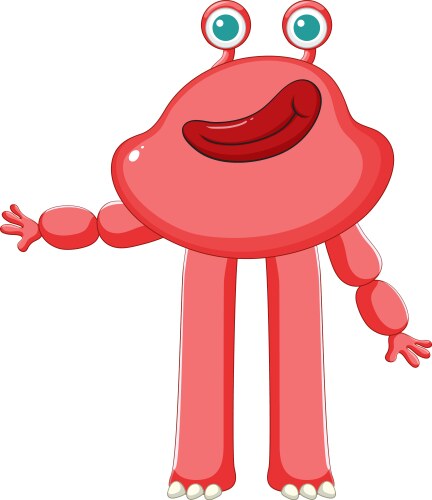 Pink alien monster cartoon character Royalty Free Vector