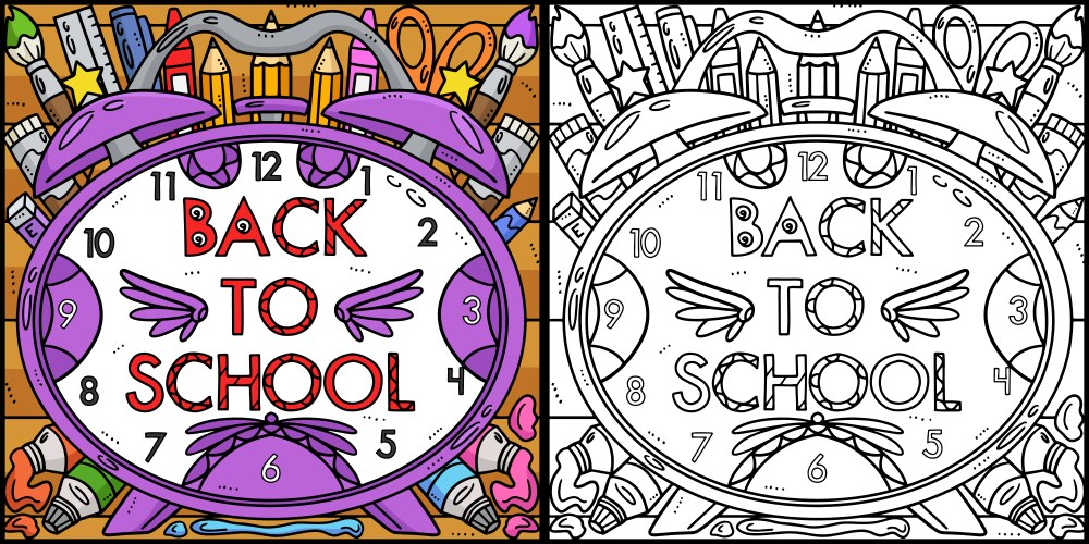 Back to school bus coloring page for kids Vector Image
