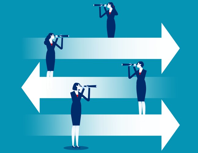 Business team explore different directions Vector Image