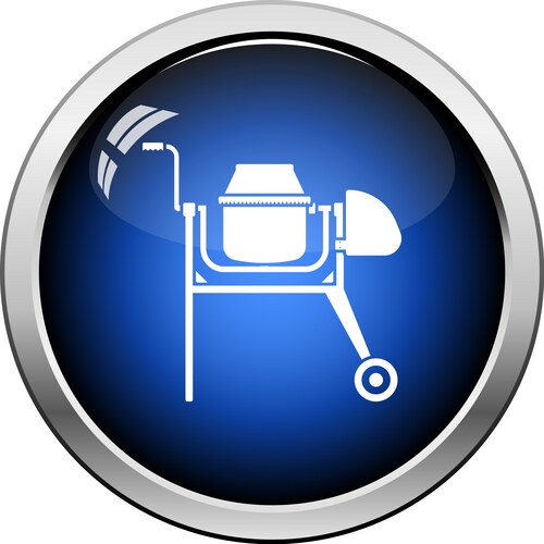 Concrete mixer icons set neon Royalty Free Vector Image