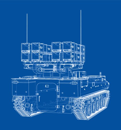 Military track missile system Royalty Free Vector Image