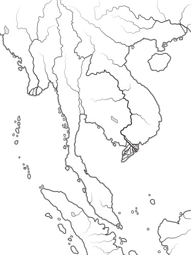 Map indochinese peninsula handdrawn doodle Vector Image