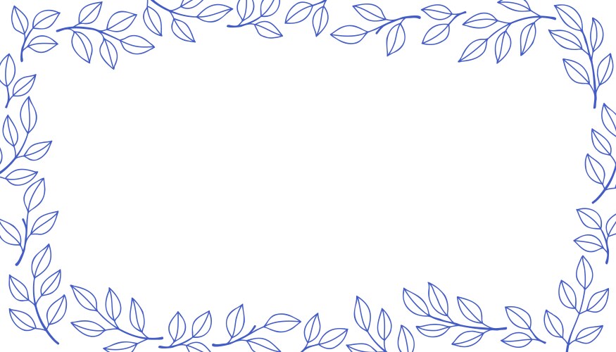 Branch rectangular border banner leaves Royalty Free Vector