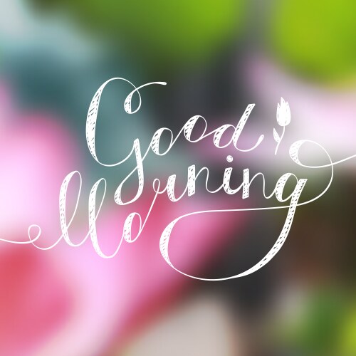Good morning writing Royalty Free Vector Image
