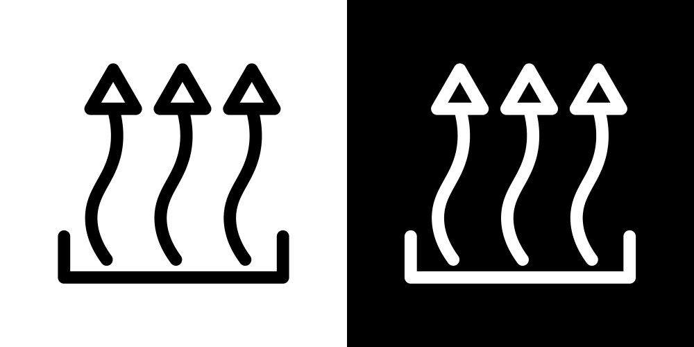 Heat icon set arrow thermal warm hot symbol Vector Image