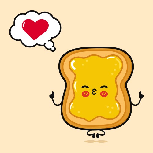 Angry toast with honey hand drawn cartoon Vector Image