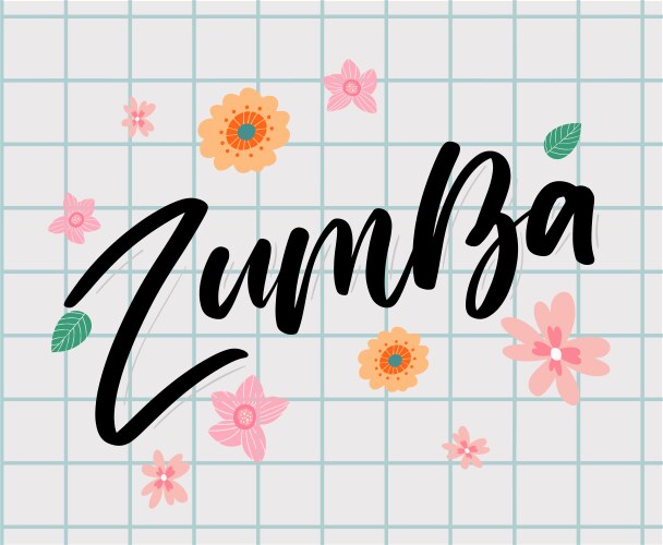 Zumba dance studio text calligraphy word banner Vector Image