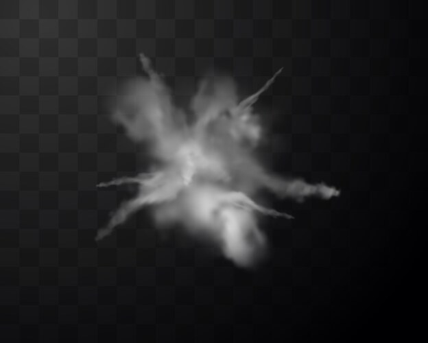 White powder explosion dust burst with smoke Vector Image