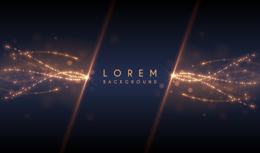 Abstract lighting effect dot neon gold light ray Vector Image