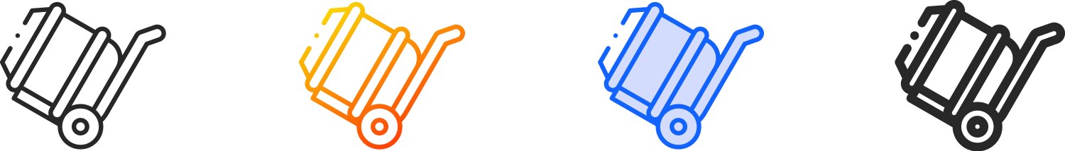 Crane truck iconthin linear gradient blue stroke Vector Image