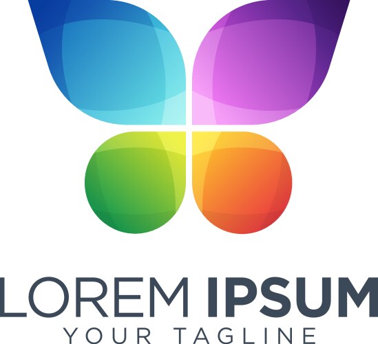 Colorful butterfly logo design template isolated Vector Image