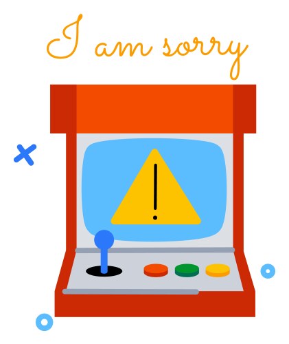 Arcade error Royalty Free Vector Image - VectorStock
