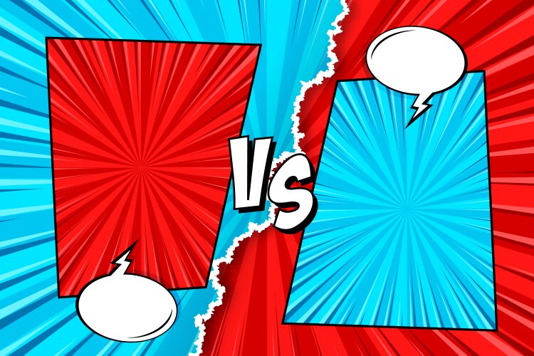 Cartoon comic background vs fight versus comics Vector Image