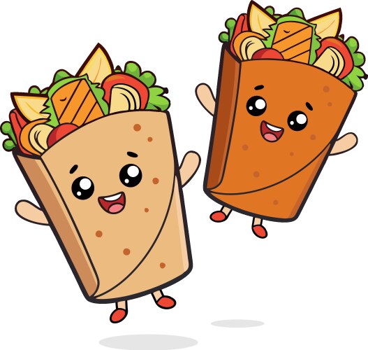 Cute soft pretzels cartoon with in isolated layer Vector Image