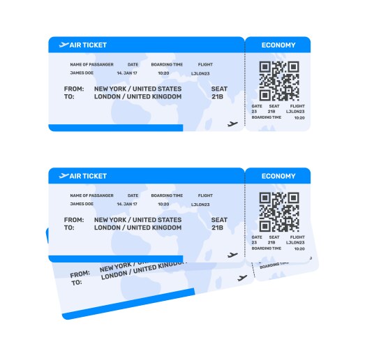 Boarding pass tickets airplane fly Royalty Free Vector Image