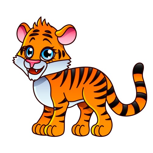 Tiger cartoon Royalty Free Vector Image - VectorStock