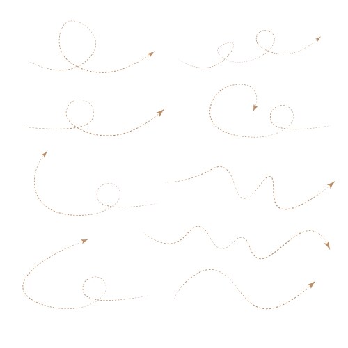 Dashed line arrows Royalty Free Vector Image - VectorStock