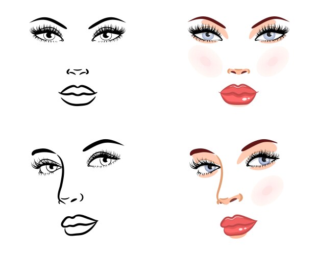 Beautiful young woman face close up fashion model Vector Image