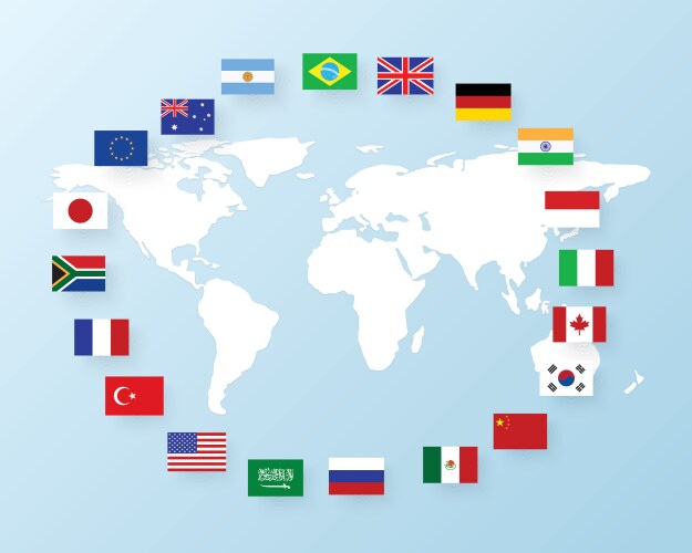 Multinational flags Royalty Free Vector Image - VectorStock