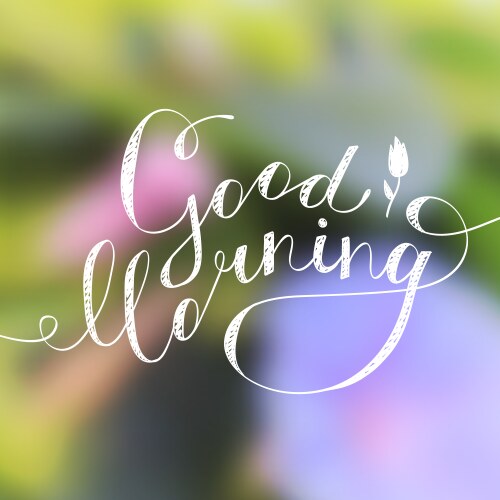 Good morning writing Royalty Free Vector Image